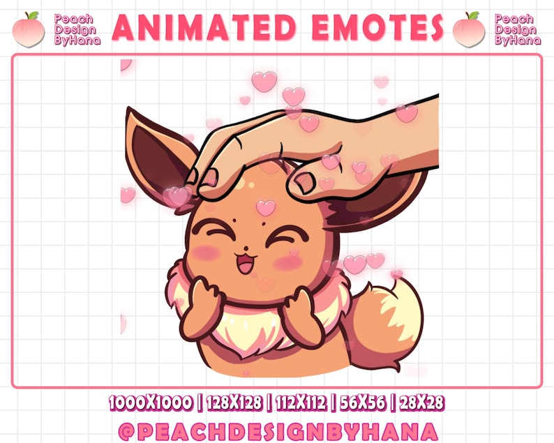 Animated Eevee Headpat Emote for Twitch, Youtube, Discord, Animated ...