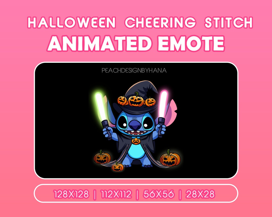 Halloween Cheering Stitch Animated Emote for Twitch, Youtube, Discord ...