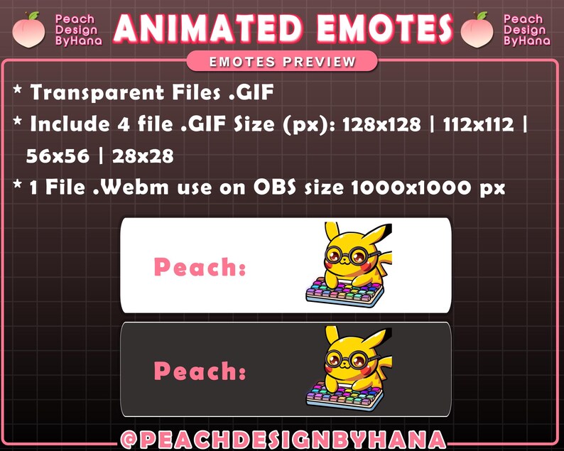 Animated Pikachu Types Keyboard Emote for Twitch, Youtube, Discord ...