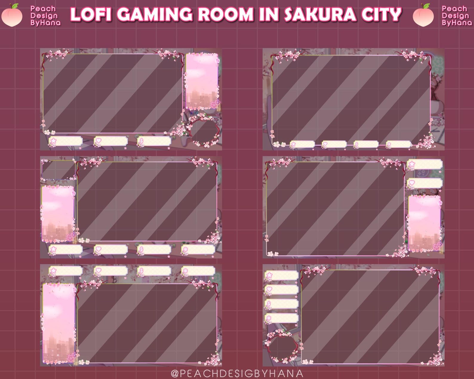 Animated Twitch Overlay Lofi Gaming Room in Sakura City - Cherry ...
