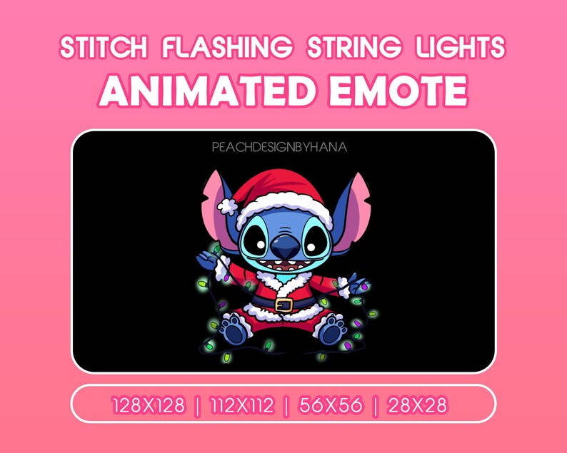 Animated Stitch Twinkle Lights Emote for Twitch, Youtube and Discord ...
