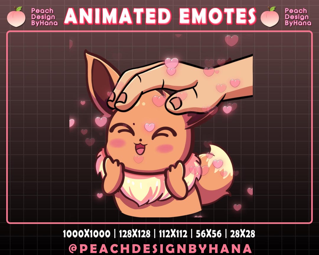 Animated Eevee Headpat Emote for Twitch, Youtube, Discord, Animated ...