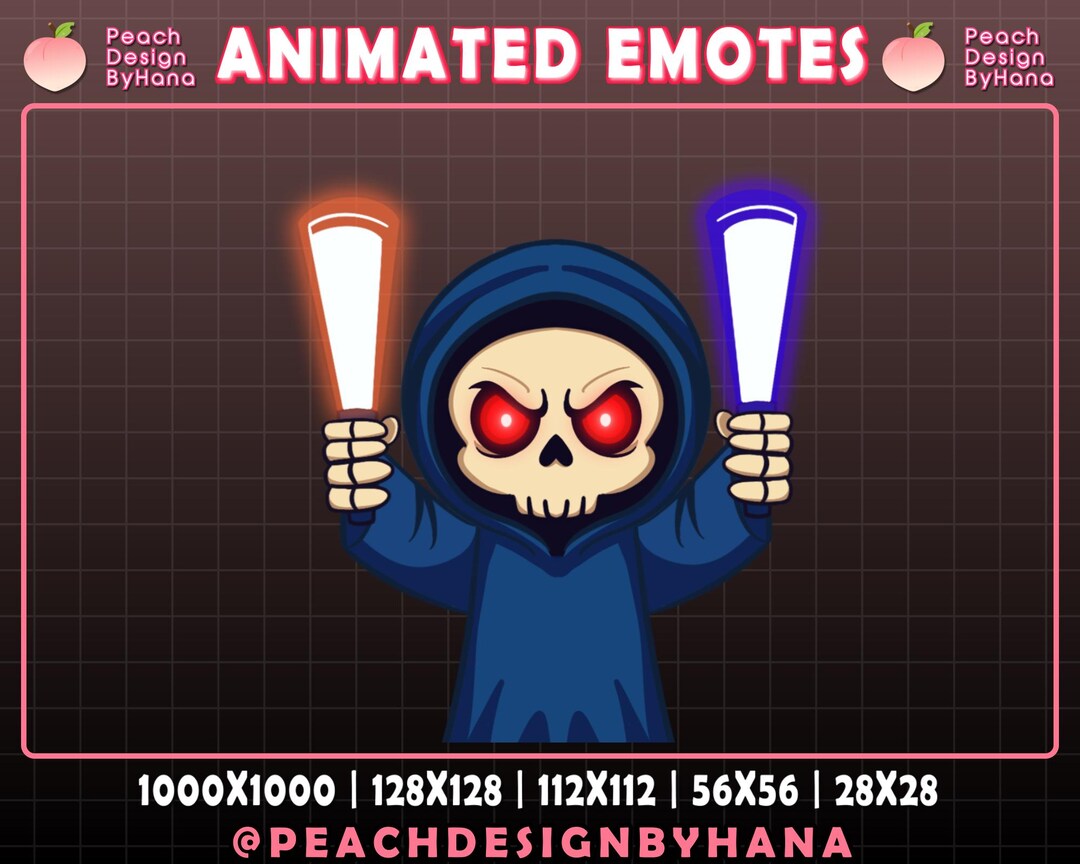 Animated Skull Reaper Hype Emote for Twitch, Youtube, Discord, Cheering ...