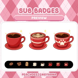 Cozy Cafe Sub Badges - Coffee Sub Badges for Twitch, Youtube, Discord ...