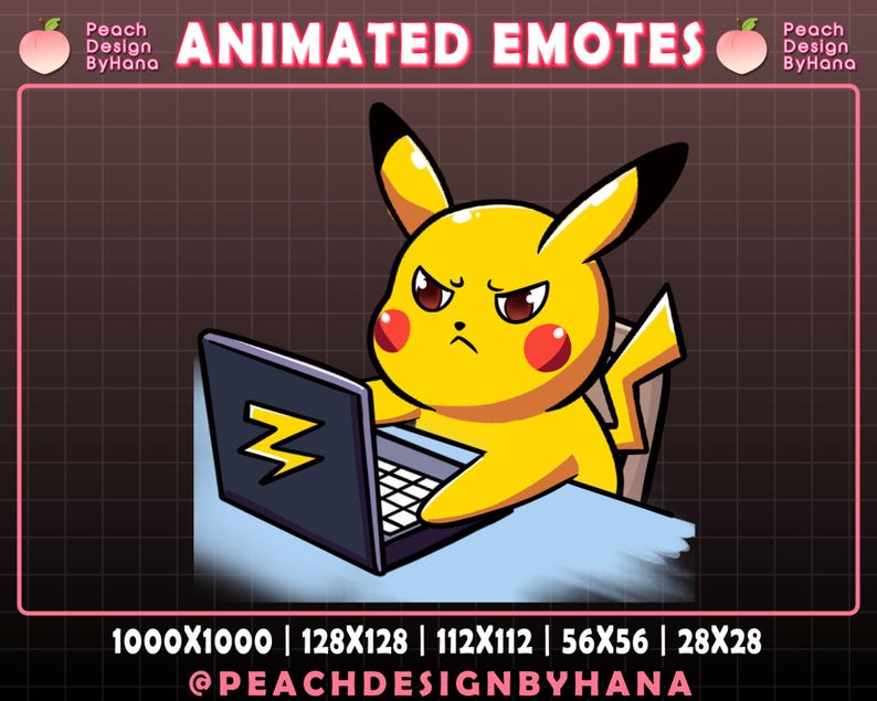 Animated Pikachu Rage Emote for Twitch, Youtube, Discord | Funny Emote ...