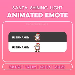Animated Santa Claus Lights Emote for Twitch, Youtube and Discord Cute ...