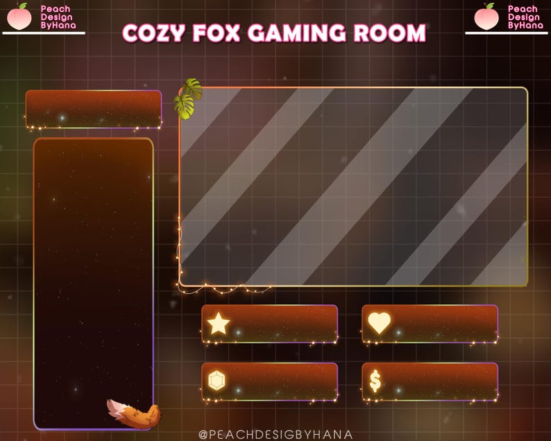 Animated Stream Package Cozy Fox Gaming Room, Cute Fox Stream Pack for ...
