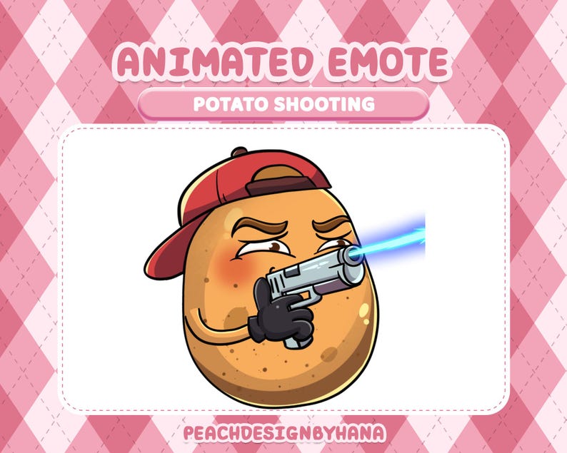 Animated Emote: Potato Shooting Gun - Emoji for Twitch, Discord ...