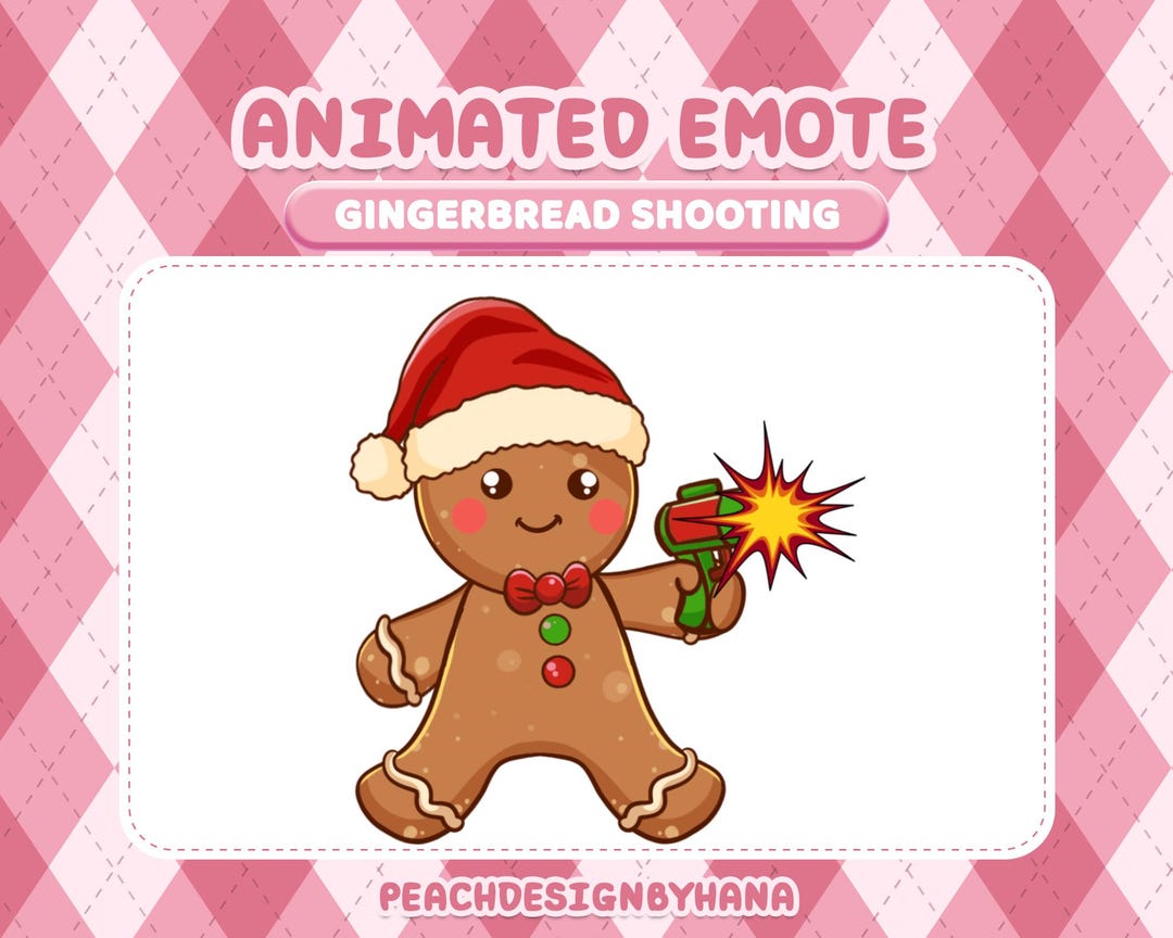 Animated Gingerbread Shooting Emote for Twitch, Youtube, Discord, Gun ...