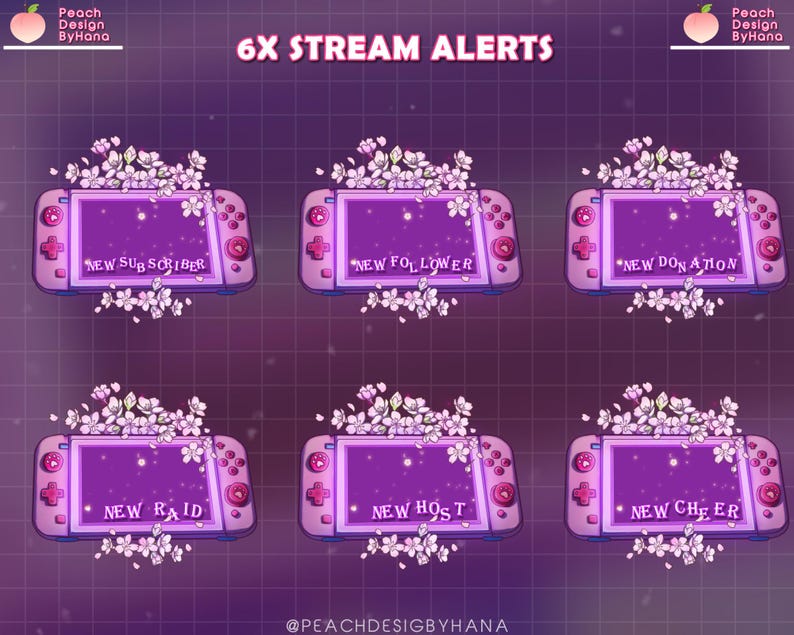Animated Twitch Sakura Console Overlay - Cherry Blossom Stream Screen ...