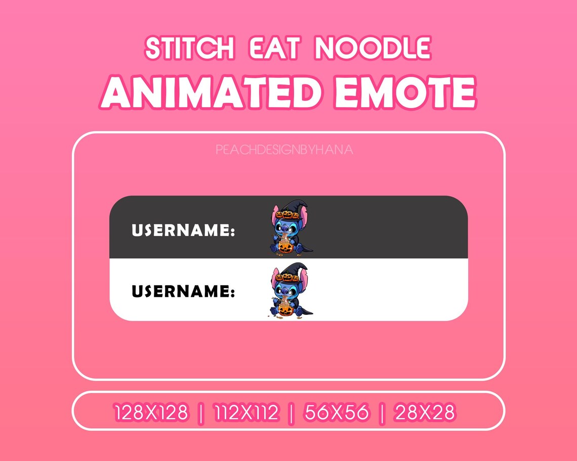 Animated Stitch Eat Noodle Emote for Twitch, Youtube, Discord Stitch ...