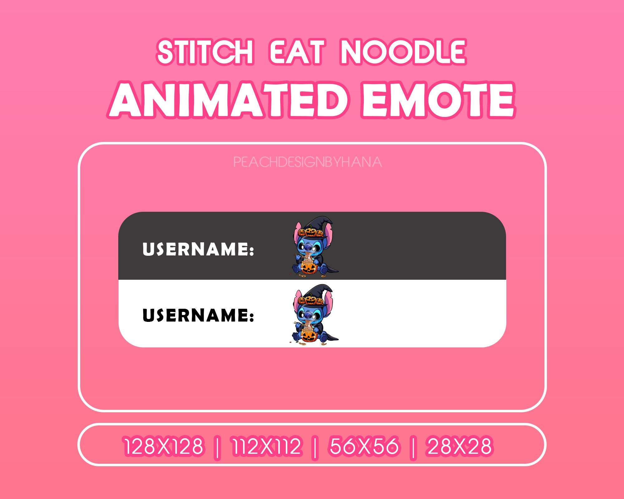 Animated Stitch Eat Noodle Emote for Twitch, Youtube, Discord Stitch ...