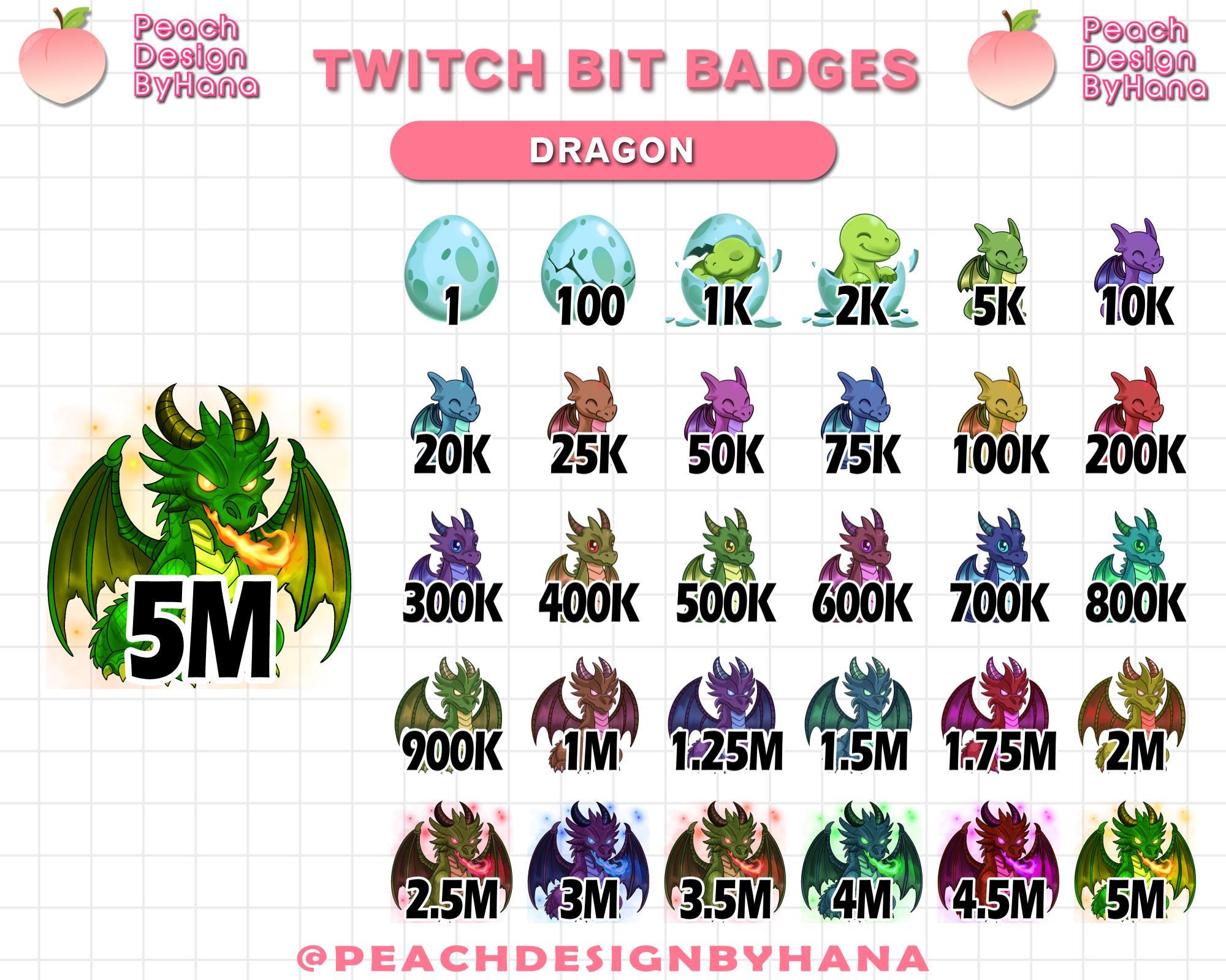 30x Magic Dragon Bit Badges for Twitch, Youtube and Discord - Twitch ...