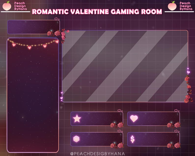 Animated Valentine's Day Twitch Overlay Package | Cozy Room Laptop Desk ...
