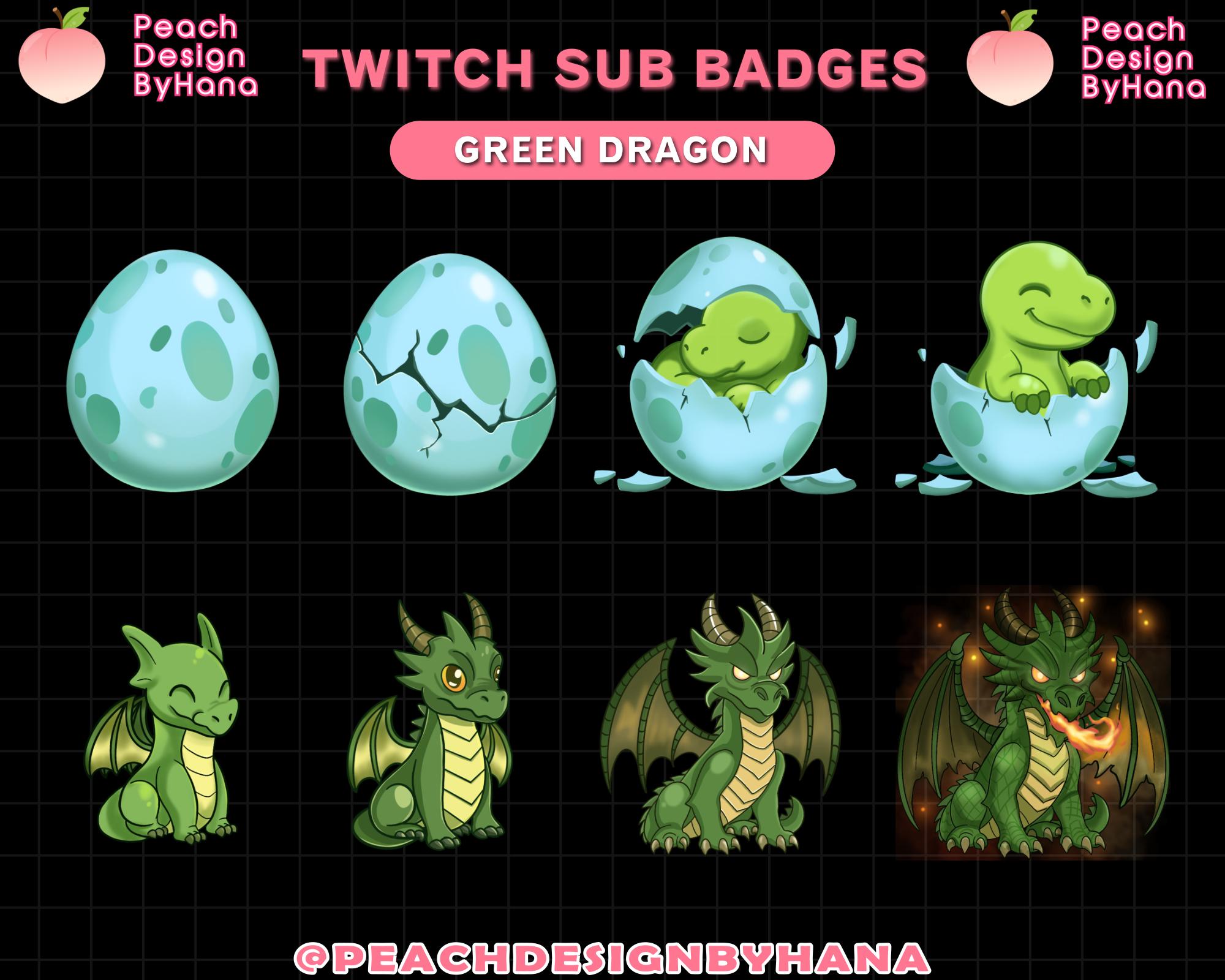 8x Magic Dragon Sub Badges for Twitch, Youtube and Discord - Twitch Sub ...