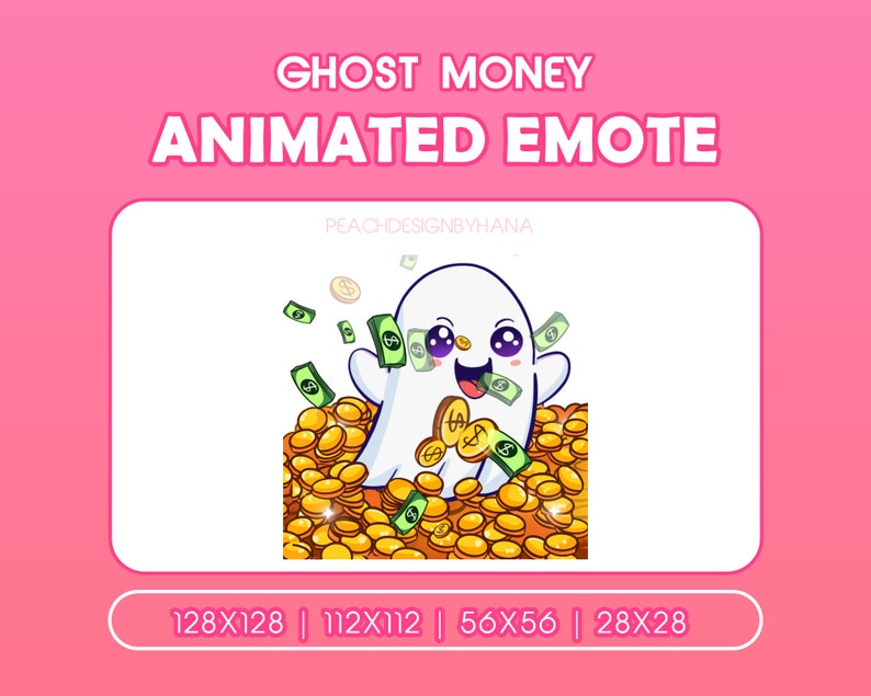 Raining Money Animated Emote for Twitch, Youtube and Discord Rich Ghost ...