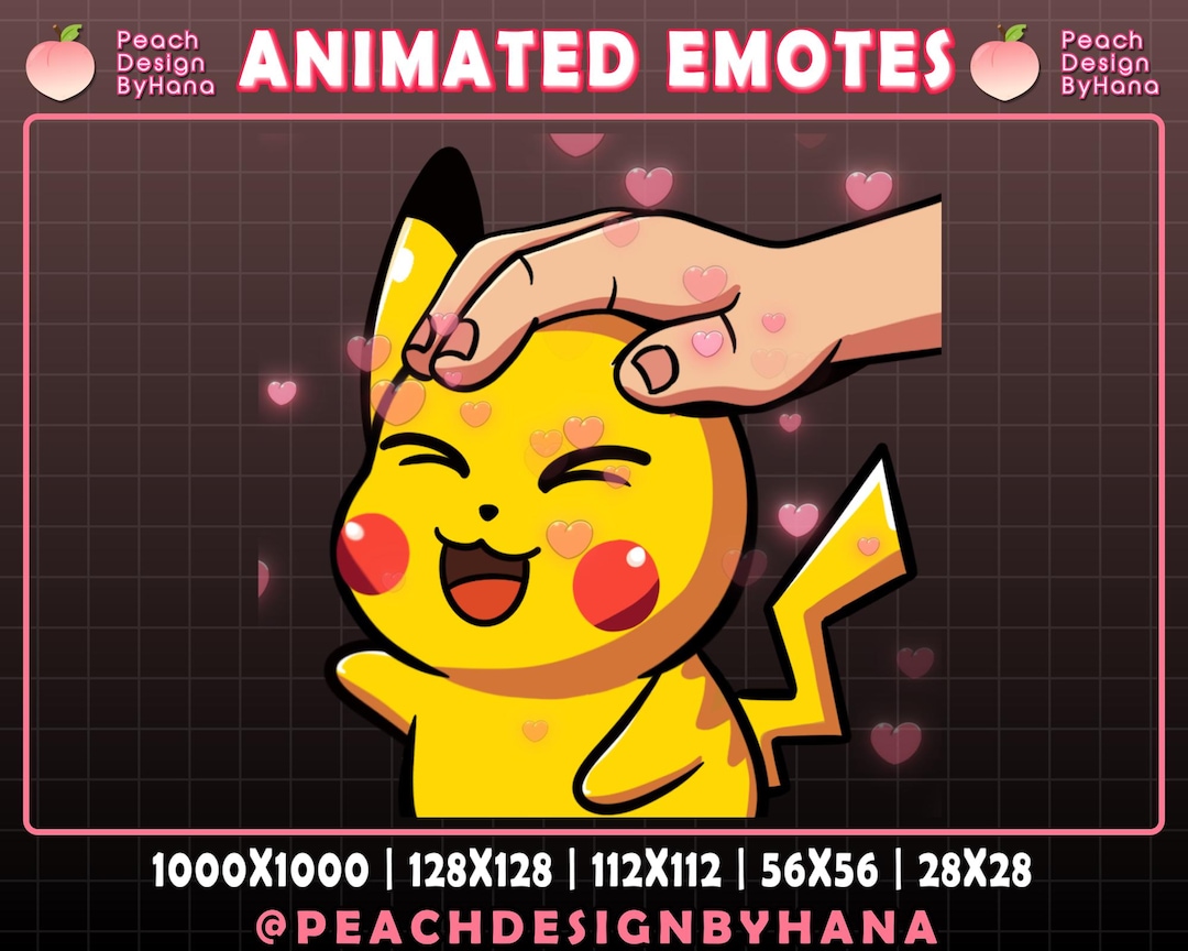 Animated Pikachu Head Patting Emote for Twitch, Youtube, Discord, Love ...