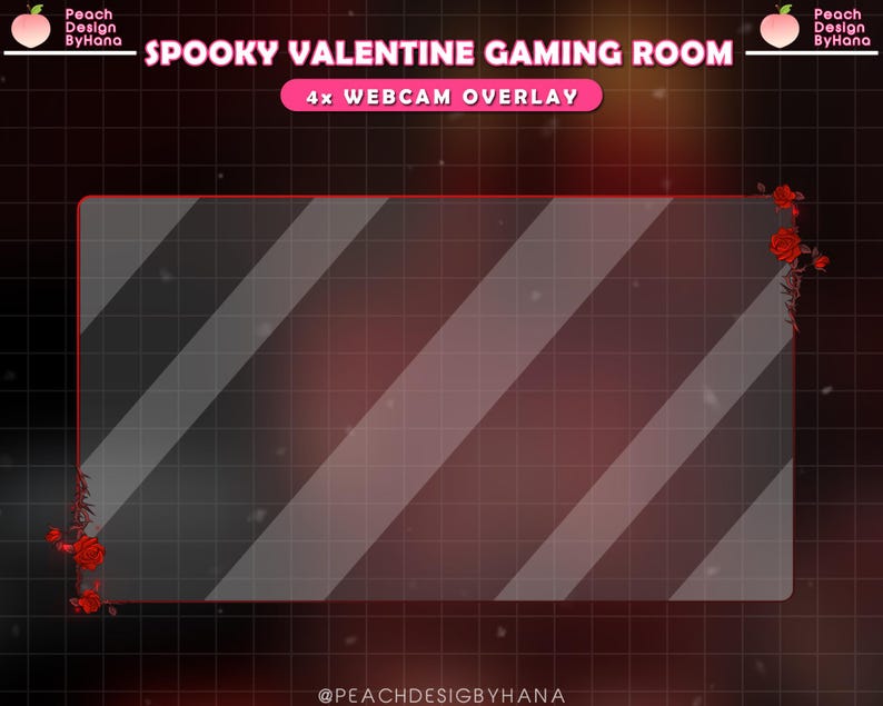 Animated Dark Love Webcam Overlay – Red Roses Skull Gothic Webcam ...