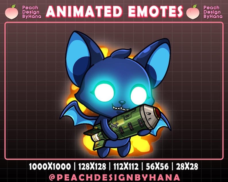 Animated Bomb - Bat Emote for Twitch, Youtube, Discord, Fire Animated ...