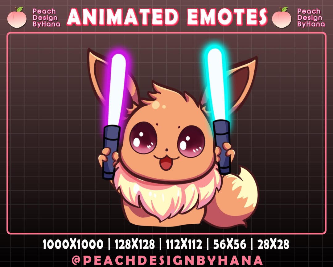 Animated Eevee Hype Emote for Twitch, Youtube, Discord, Cheering Eevee ...