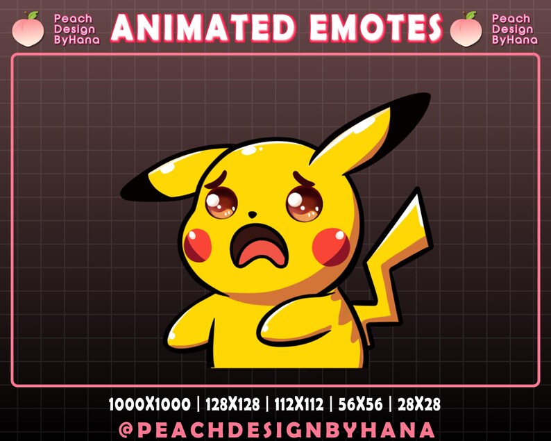 Animated Pikachu Cries Emote for Twitch, Youtube, Discord, Sad Pikachu ...