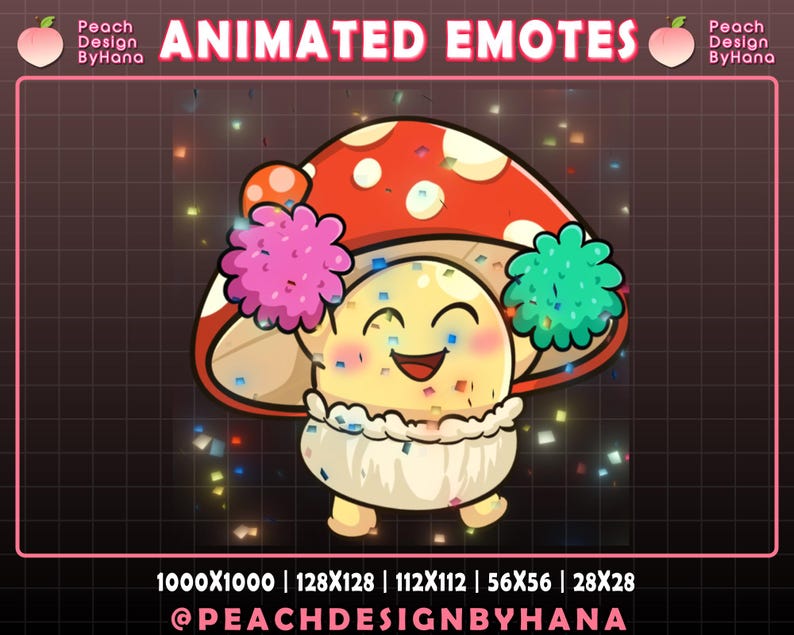 Animated Cute Mushroom Cheering Emote for Twitch, Youtube, Discord ...