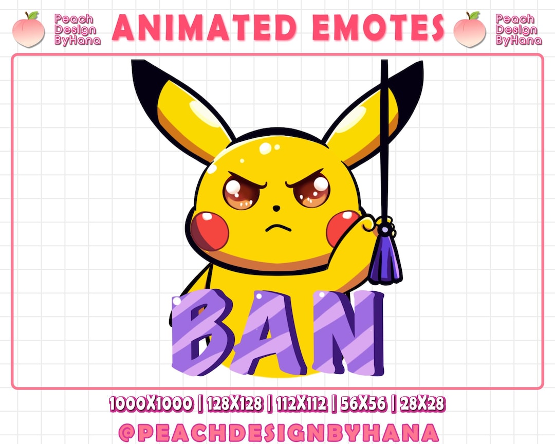 Animated Pikachu Ban Emote for Twitch, Youtube, Discord, Funny Emote ...