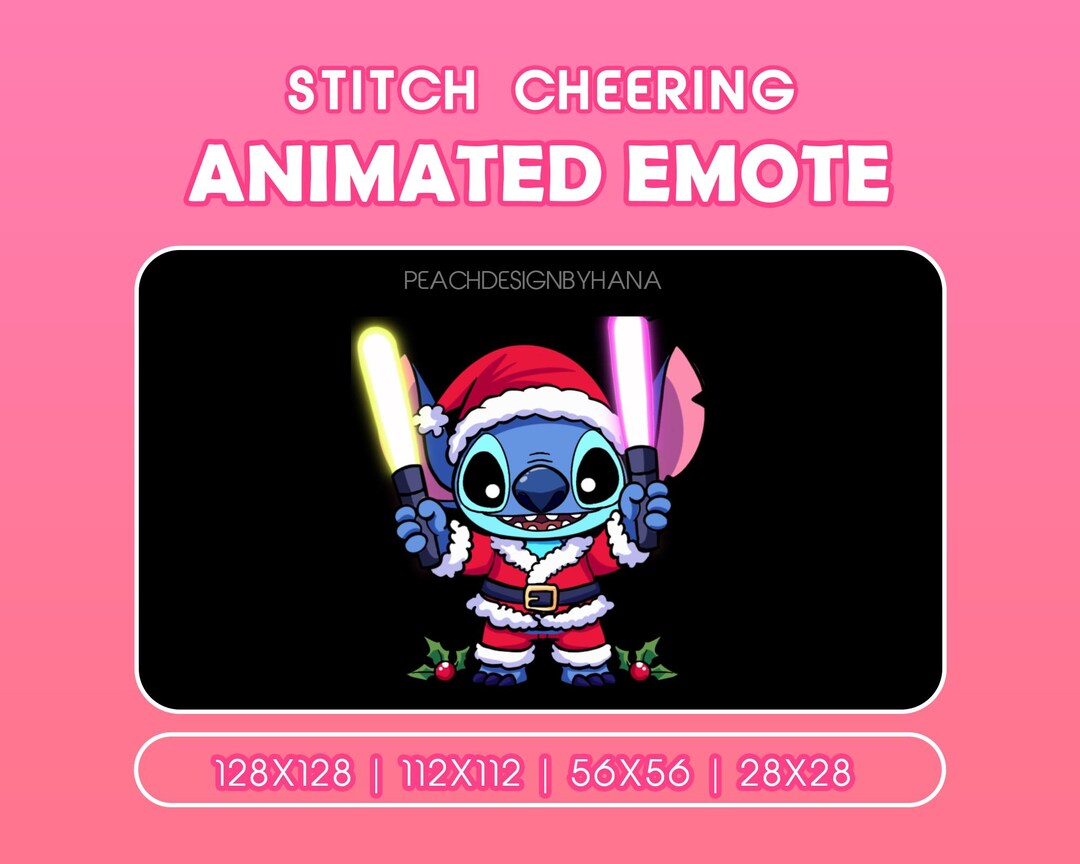 Animated Christmas Stitch Cheering Emote for Twitch, Youtube, Discord ...