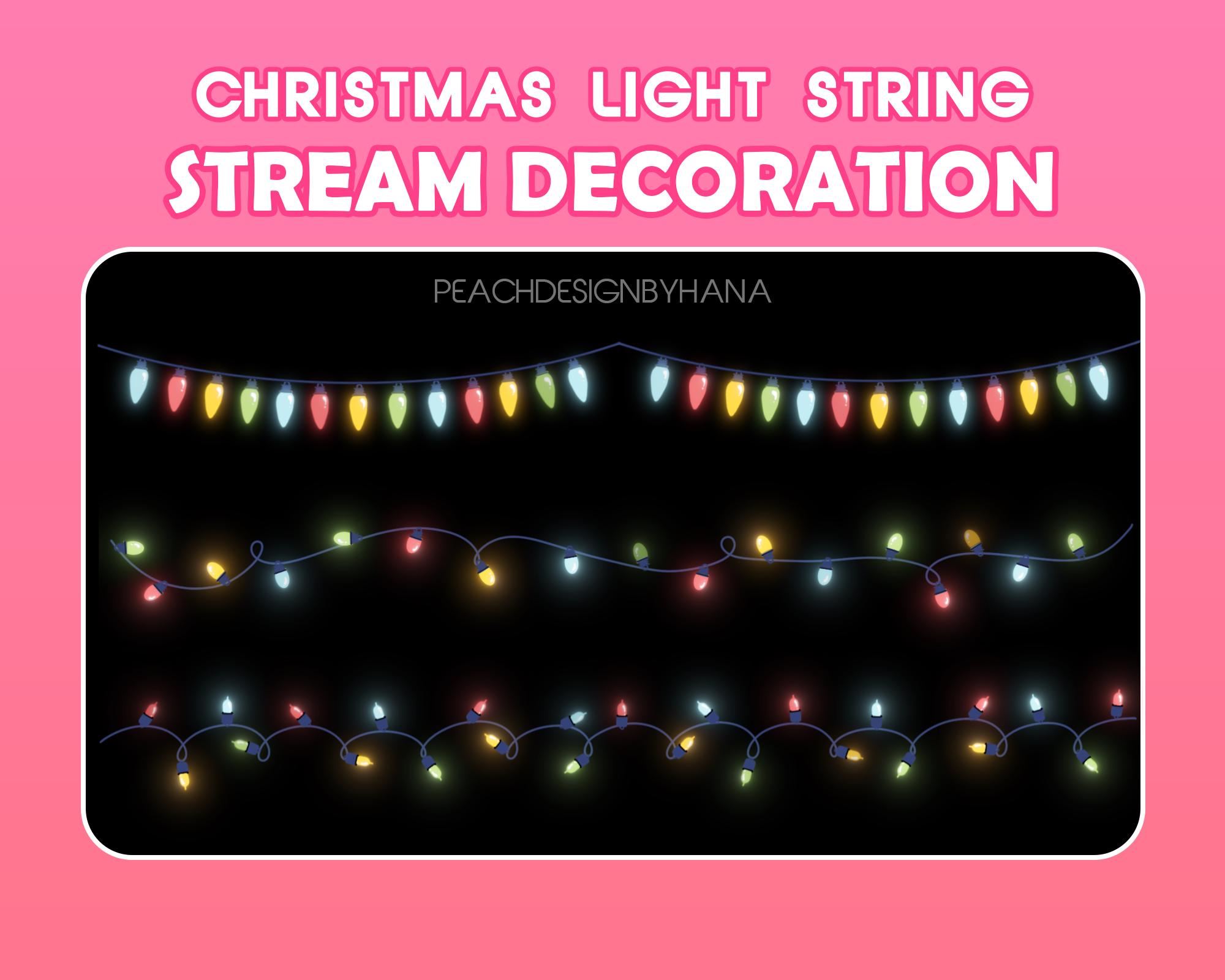 3x Christmas Light String for Twitch, Youtube, Discord, Decoration ...
