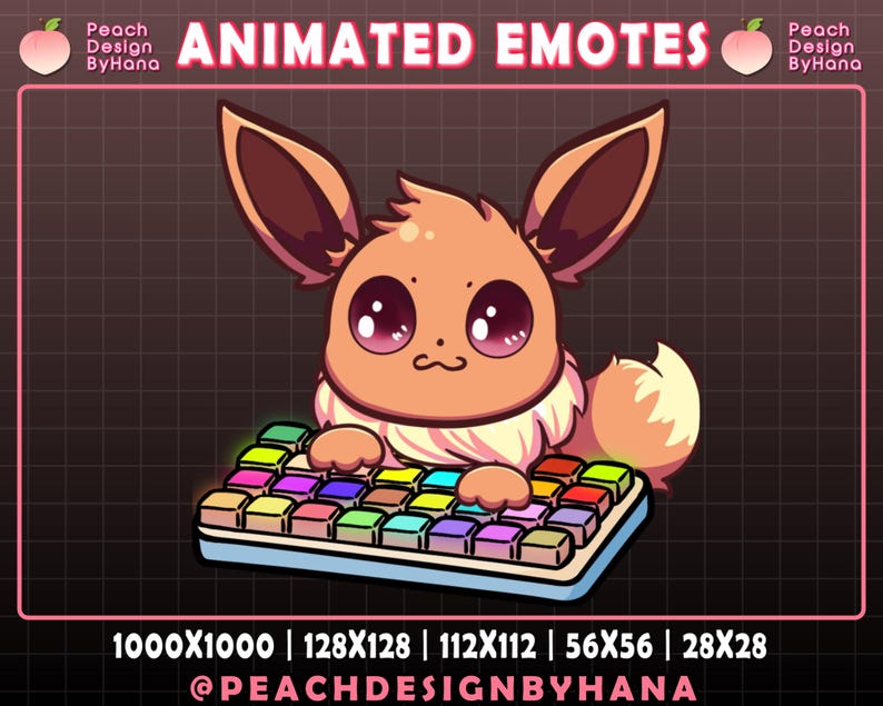Animated Eevee Typing Keyboard Emote for Twitch, Youtube, Discord ...