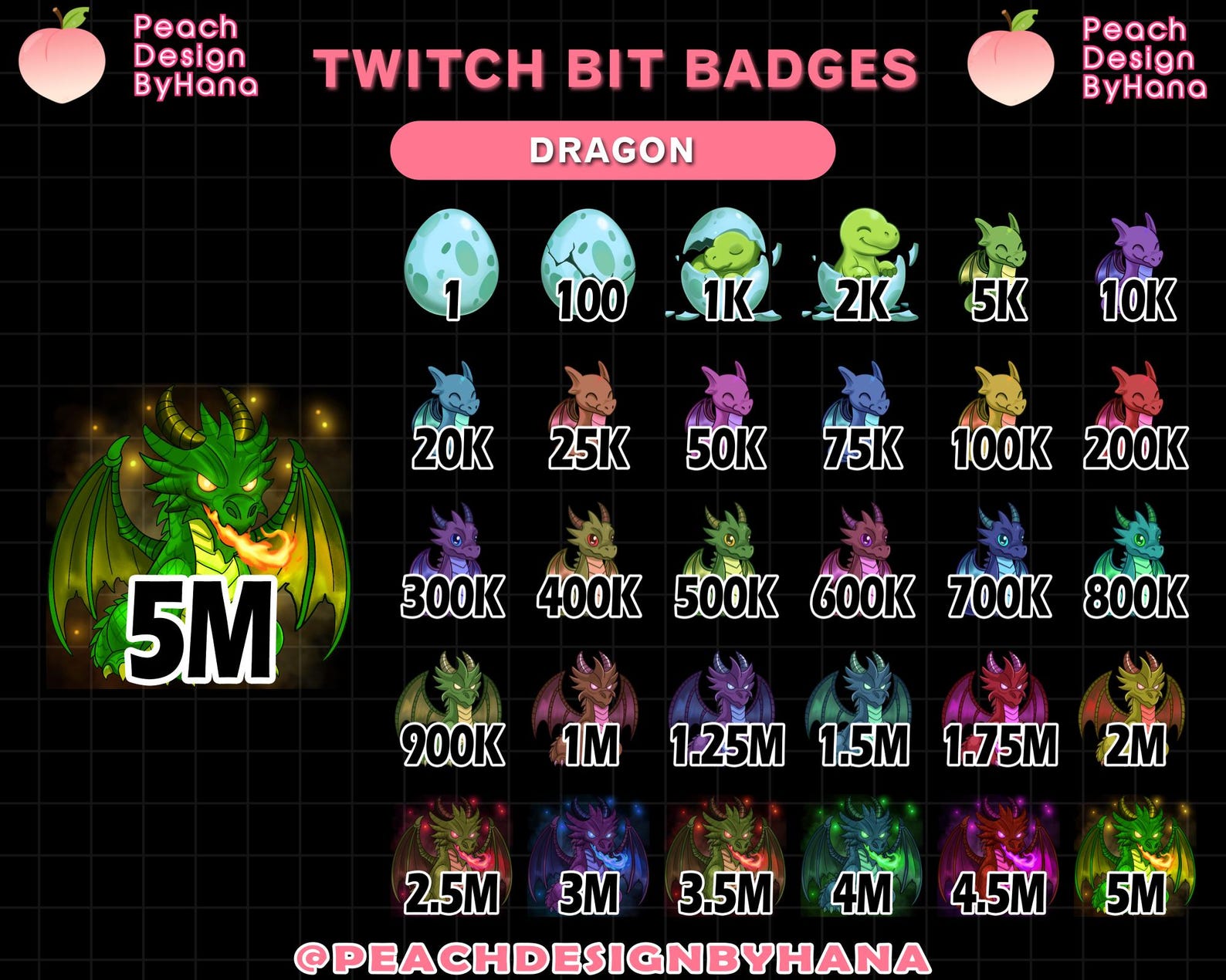 30x Magic Dragon Bit Badges for Twitch, Youtube and Discord - Twitch ...