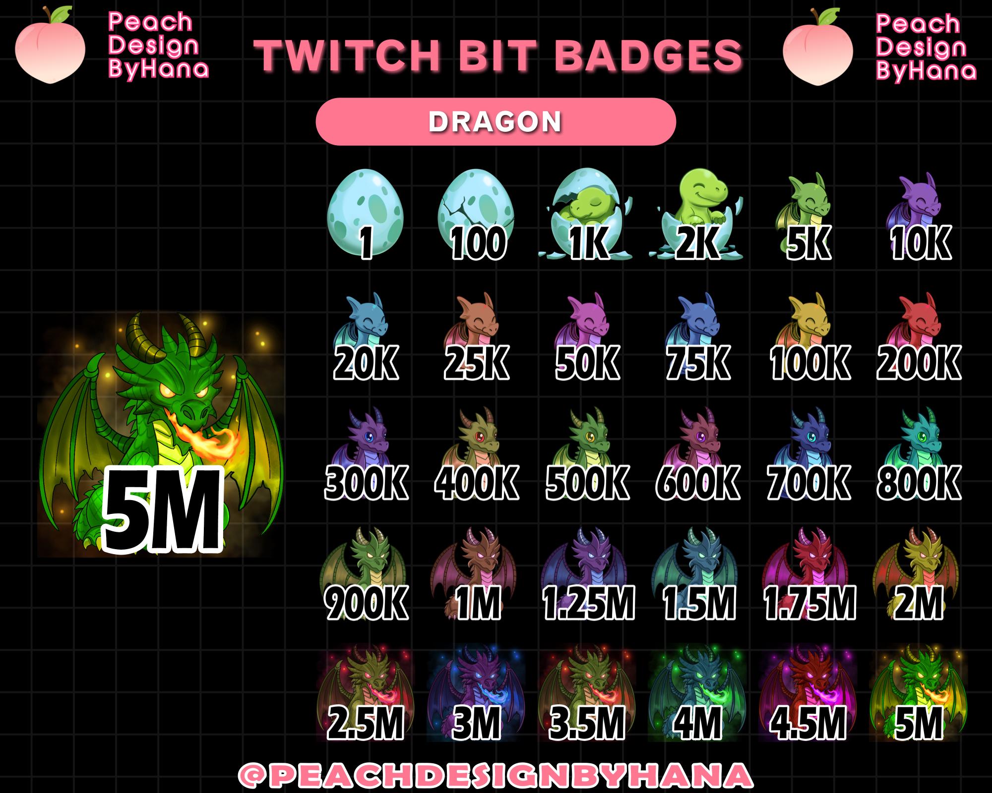 30x Magic Dragon Bit Badges for Twitch, Youtube and Discord - Twitch ...