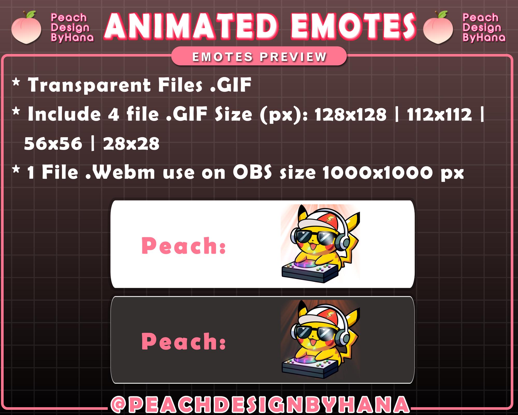 Animated Pikachu DJ Emote for Twitch, Youtube, Discord, Funny Emote ...
