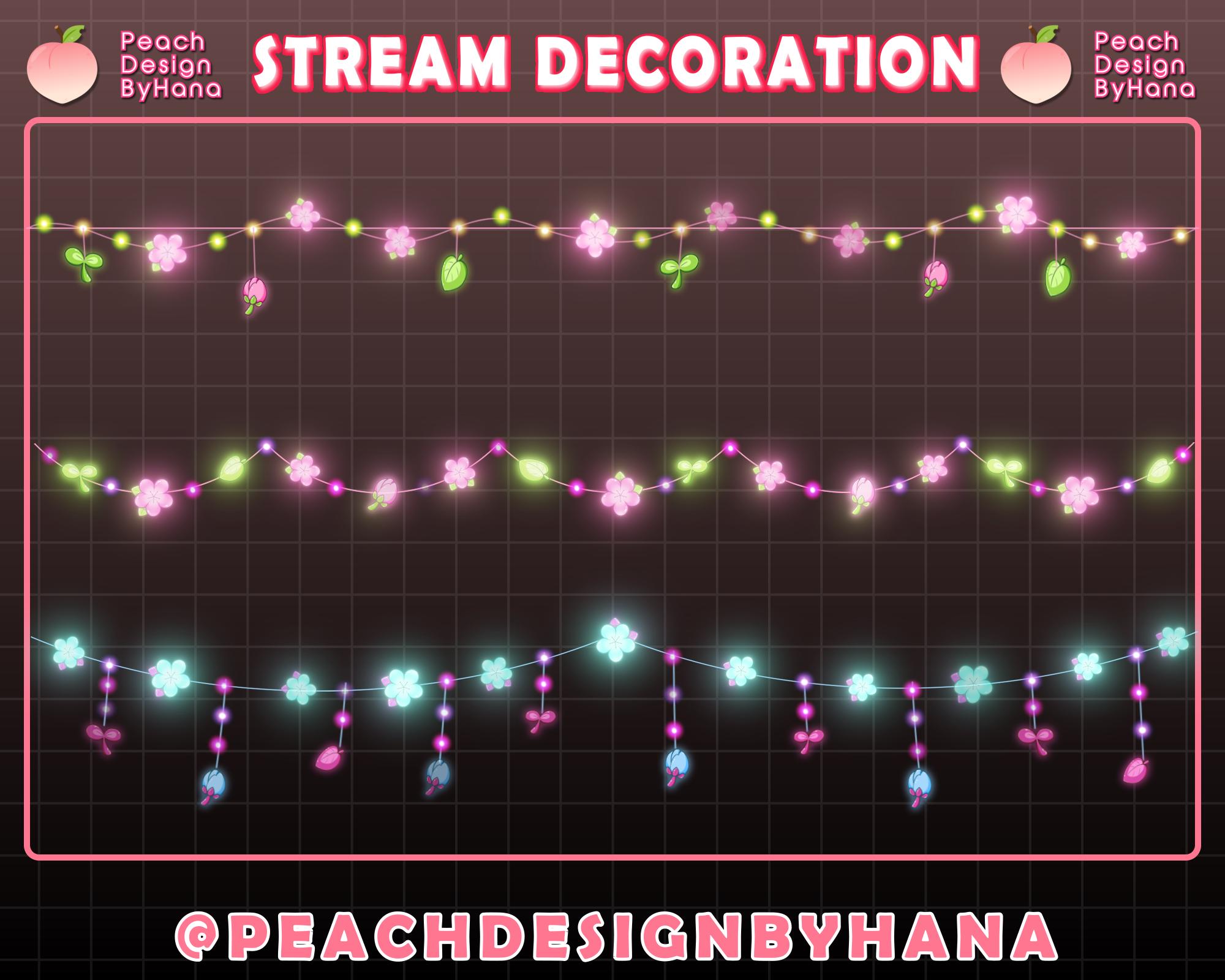 3x Animated Lo-fi Cherry Blossom Light String for Twitch, Youtube ...