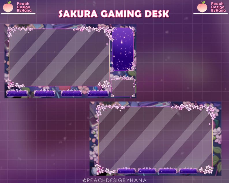 Animated Twitch Sakura Console Overlay - Cherry Blossom Stream Screen ...