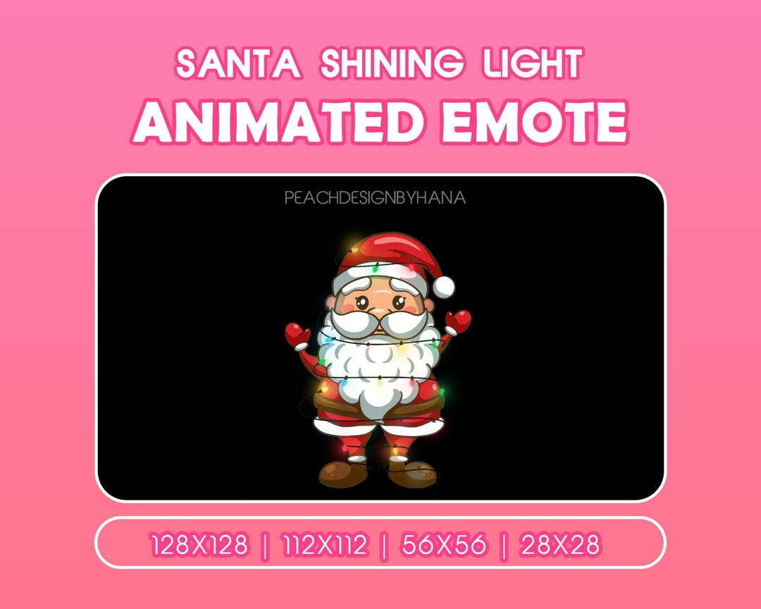 Animated Santa Claus Lights Emote for Twitch, Youtube and Discord Cute ...