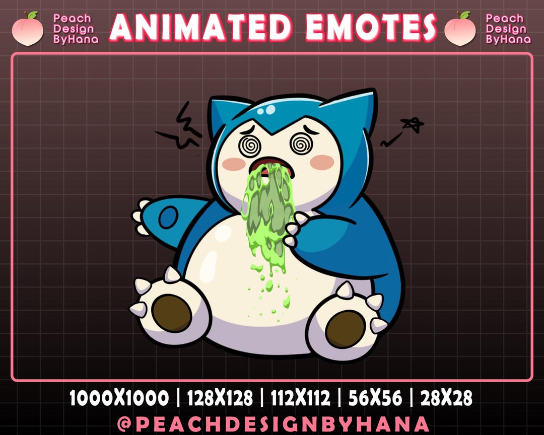 Animated Snorlax Vomit Emote for Twitch, Youtube, Discord, Funny ...