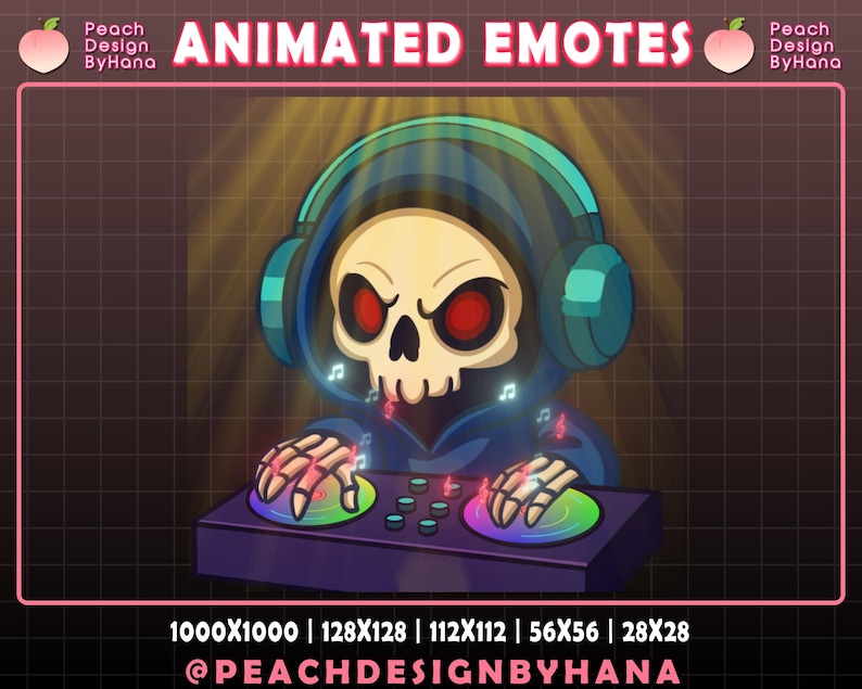 Animated Skull Reaper DJ Emote for Twitch, Youtube, Discord, Grim ...