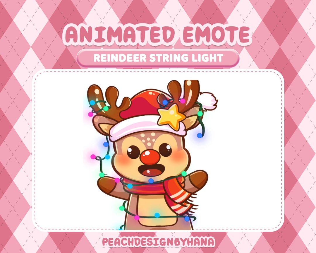 Animated Emote for Twitch: Reindeer String Light - Cheering Emoji for ...