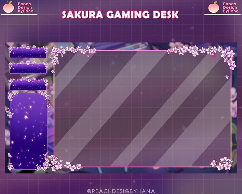Animated Twitch Sakura Console Overlay - Cherry Blossom Stream Screen ...