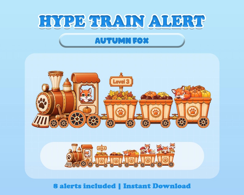 Fox Hype Train Alerts | Cute Autumn Twitch Alerts | Animated Train WEBM ...