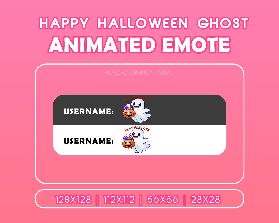 Happy Halloween Ghost Animated Emote for Twitch, Youtube, Discord. Cute ...