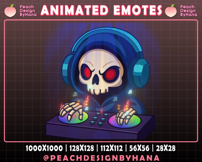 Animated Skull Reaper DJ Emote for Twitch, Youtube, Discord, Grim ...