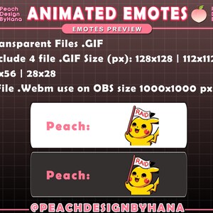Animated Pikachu Raid Emote for Twitch, Youtube, Discord - Raid Flag ...
