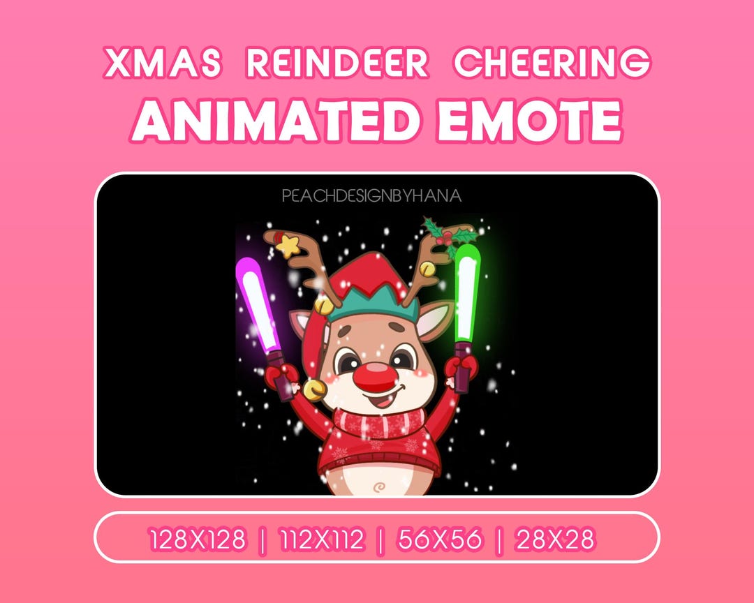 Animated Christmas Reindeer Cheering for Twitch, Youtube, Discord Funny ...