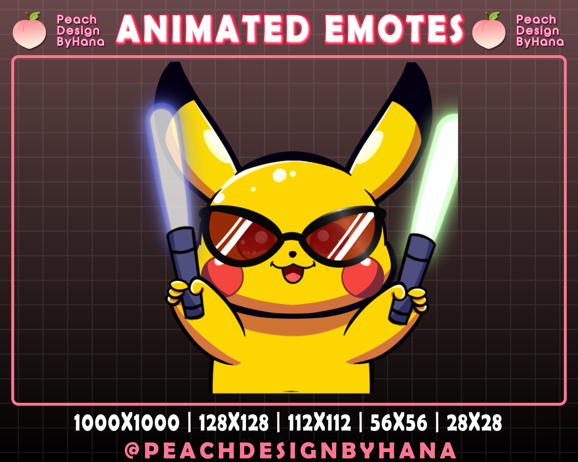 Animated Pikachu Cheering Emote for Twitch, Youtube, Discord, Funny ...