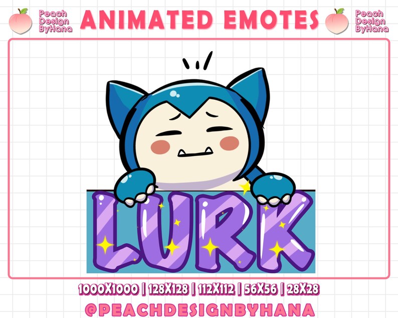 Animated Snorlax Lurk Emote for Twitch, Youtube, Discord, Funny Pokemon ...