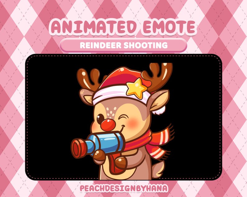 Animated Emote for Twitch: Reindeer Shooting Emoji for Christmas ...