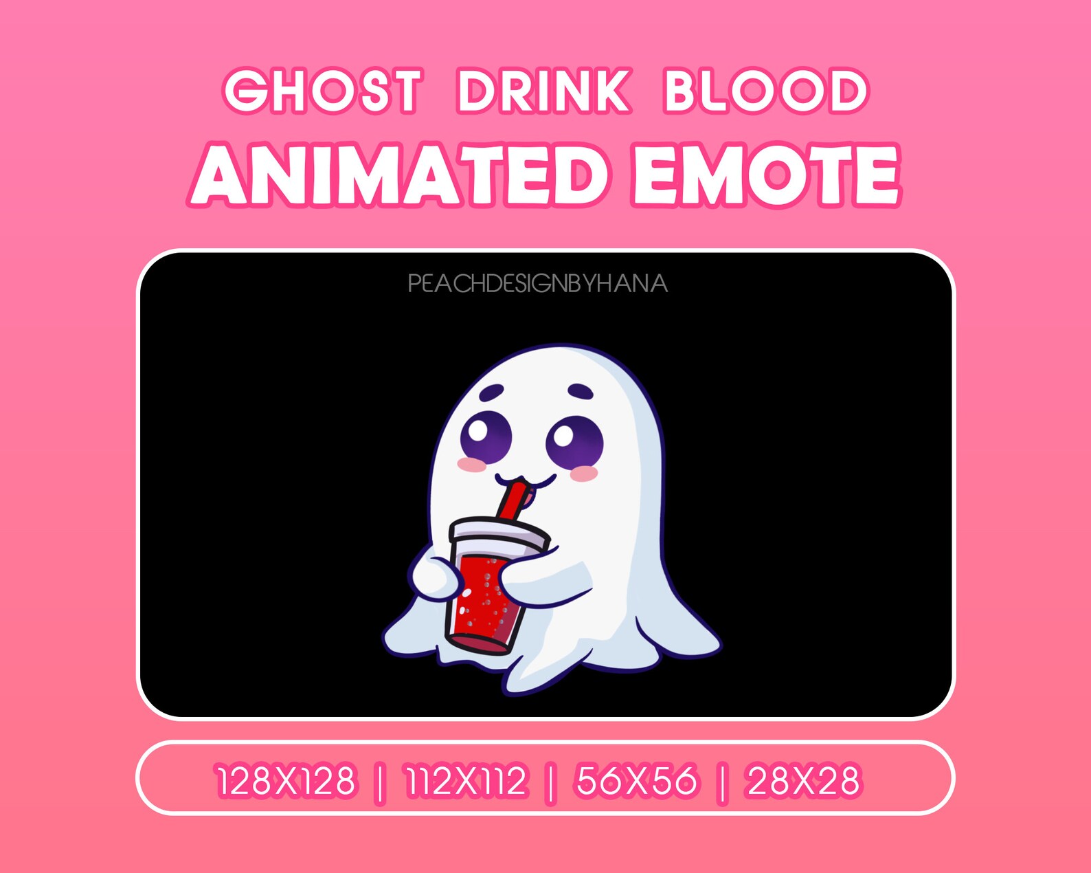 Bloody Cute Ghost Animated Emote for Twitch, Youtube and Discord ...