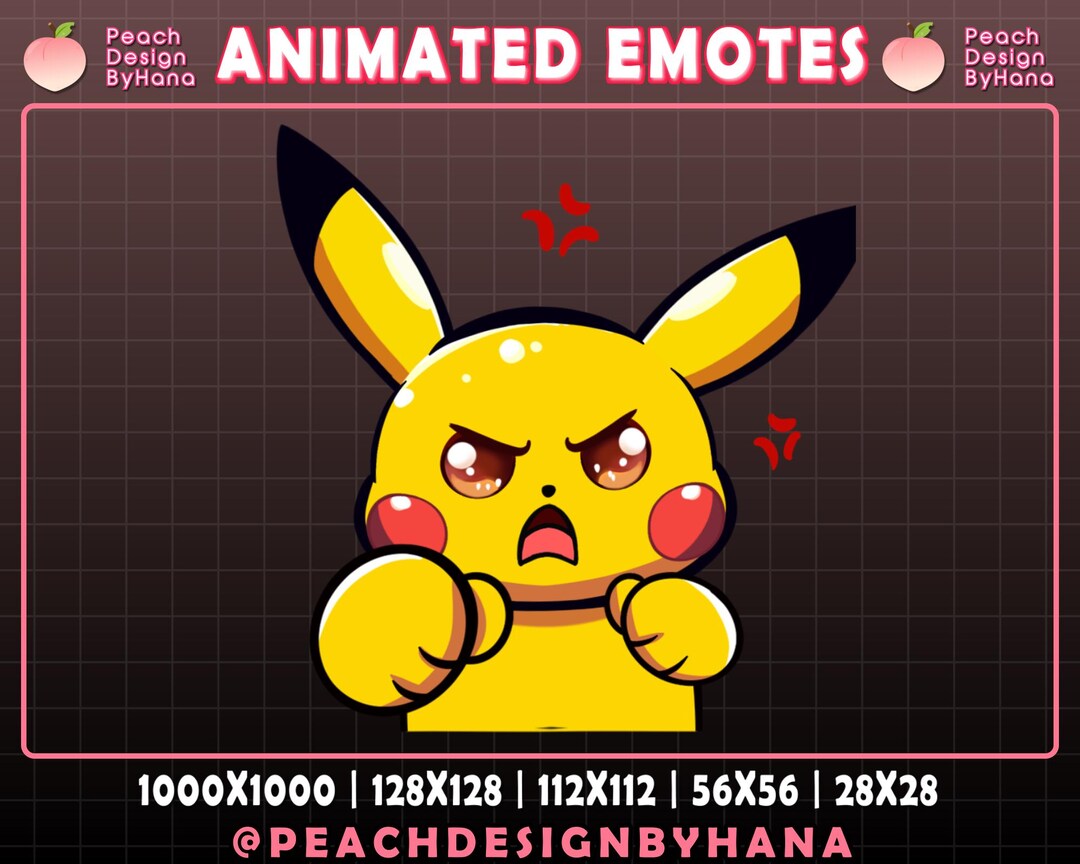 Animated Pikachu Rage Emote for Twitch, Youtube, Discord, Angry Pikachu ...
